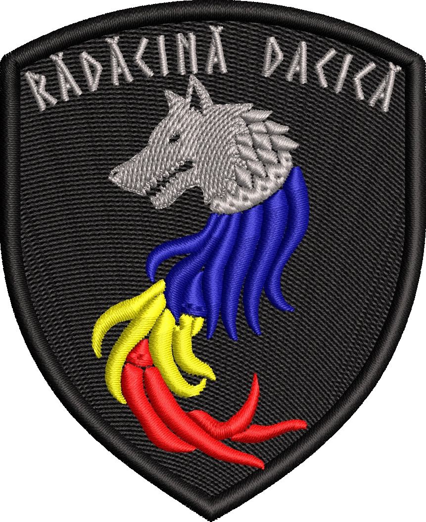 Patch Brodat Lupul Dacic în Tricolor 8.5 cm | D Art Work