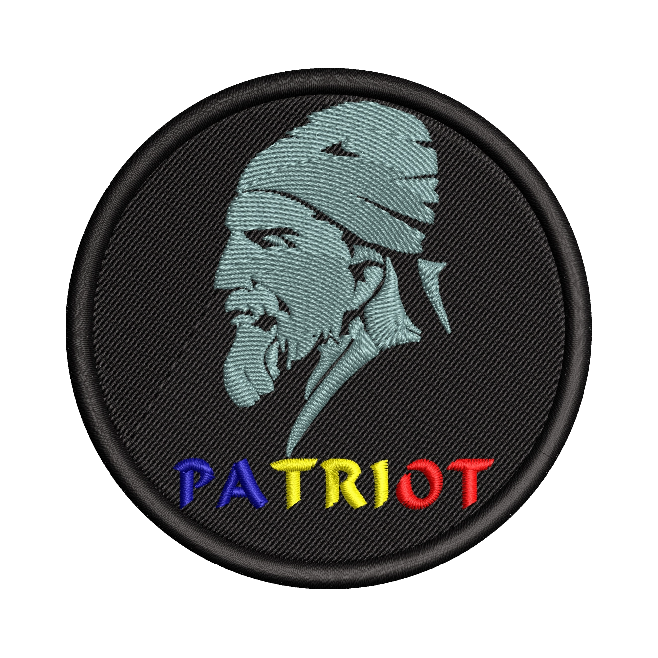 Patch brodat Patriot – profil dac + tricolor | D Art Work